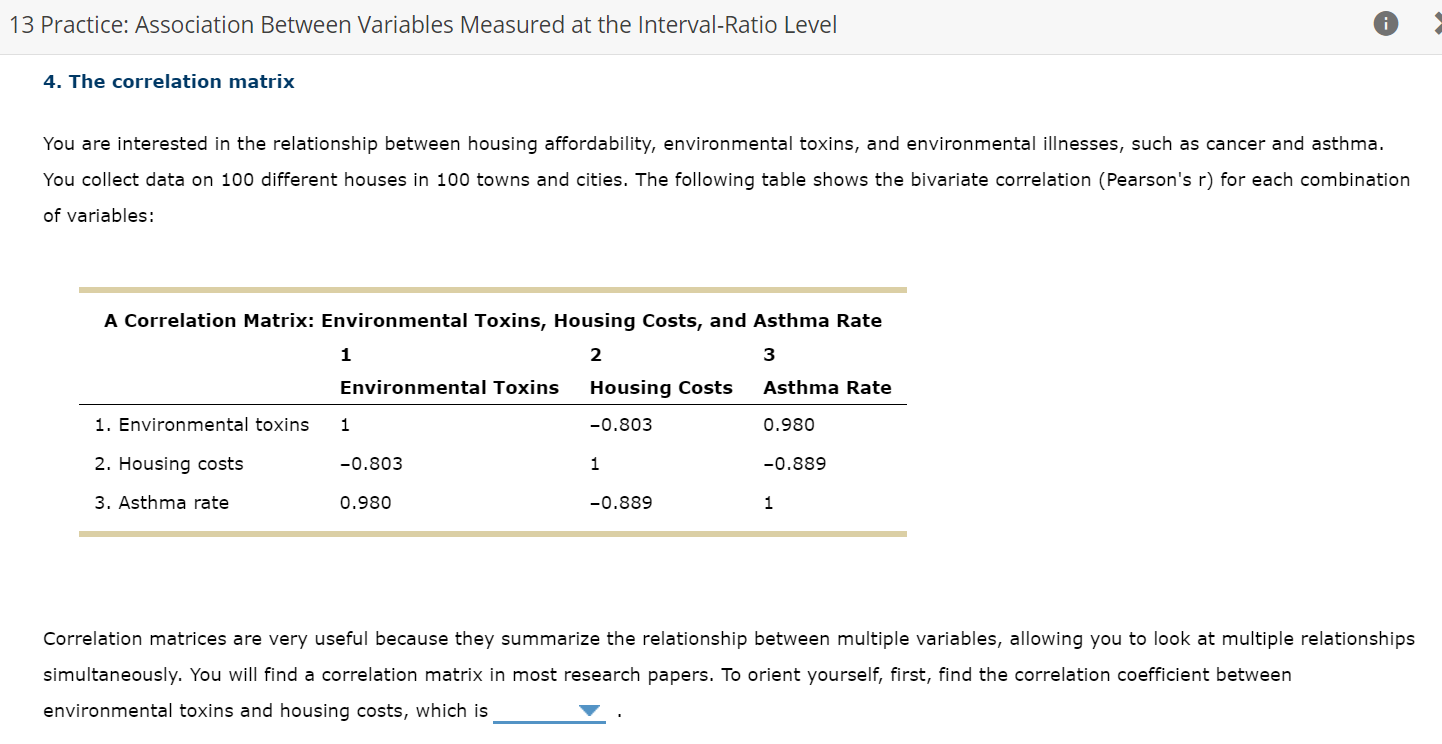 Solved 3 Practice: Association Between Variables Measured at | Chegg.com