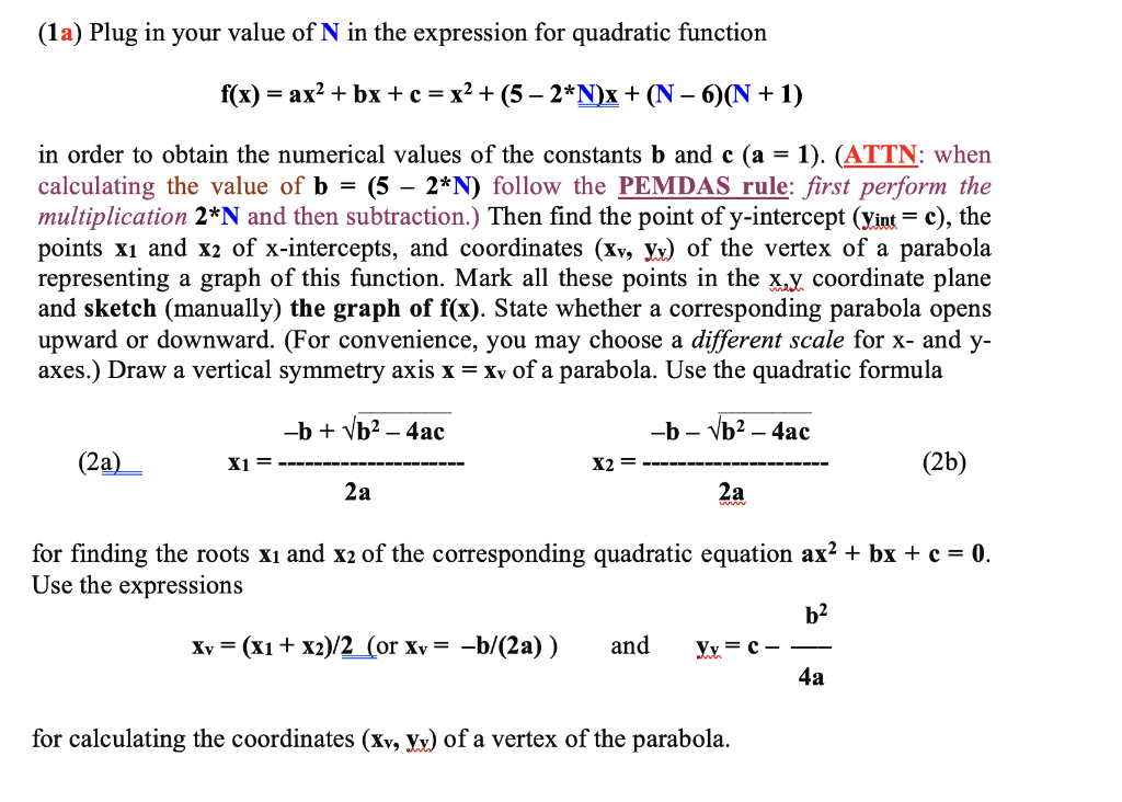 Solved (1a) Plug in your value of N in the expression for | Chegg.com
