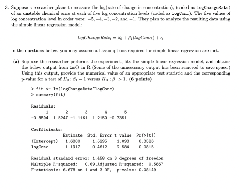 Solved Suppose a researcher plans to measure the log (rate | Chegg.com