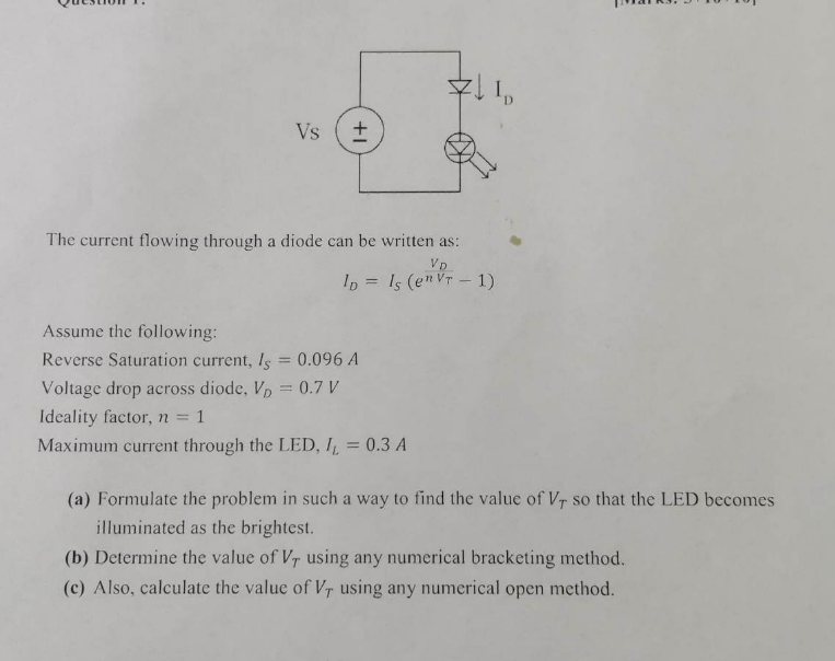 Solved The current flowing through a diode can be written | Chegg.com