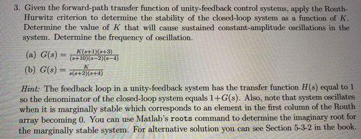 Solved 3. Given the forward-path transfer function of | Chegg.com