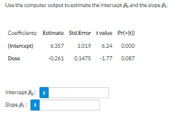 Solved Use the computer output to estimate the intercept β0 | Chegg.com