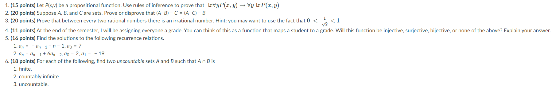 Solved 1. (15 points) Let Plx,y) be a propositional | Chegg.com