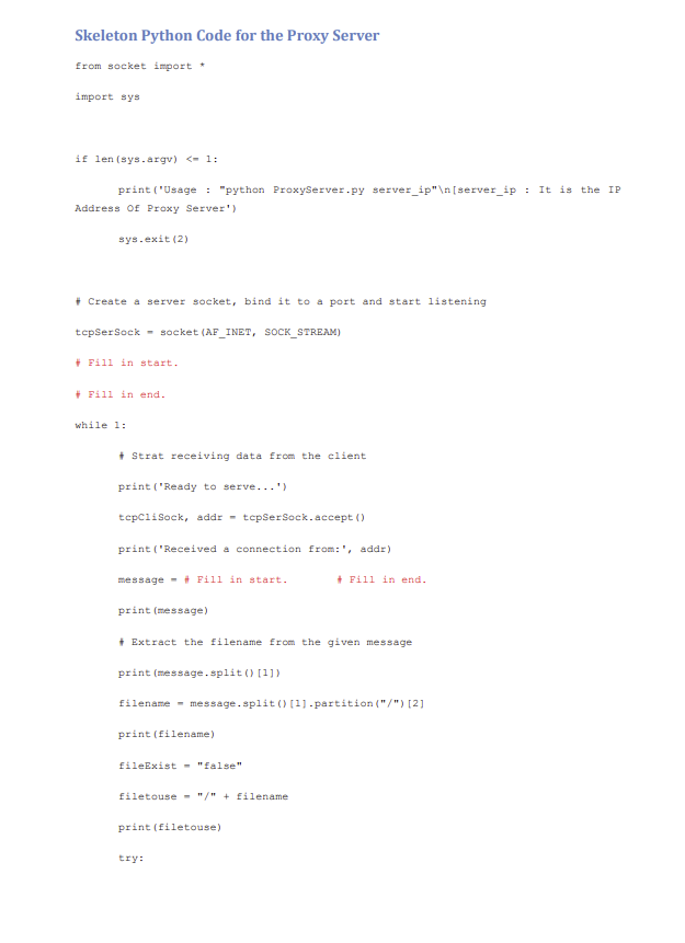 Solved Lab 4: HTTP Web Proxy Server In this lab, you will | Chegg.com