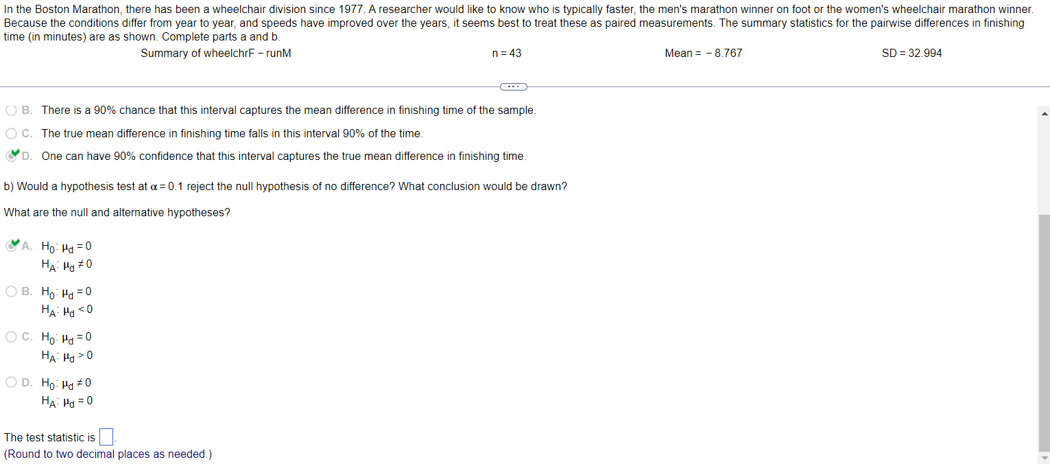 Solved time (in minutes) are as shown. Complete parts a and | Chegg.com