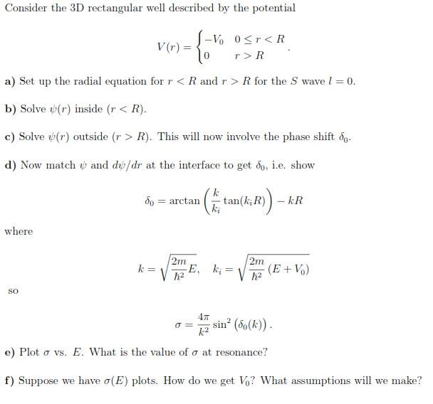 Solved Consider the 3D rectangular well described by the | Chegg.com