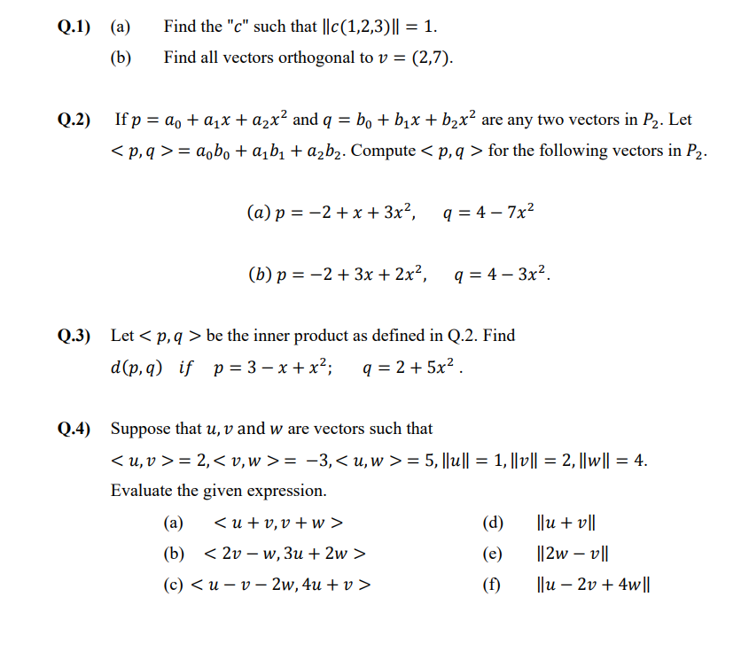 Linear Algebra Questions And Answers