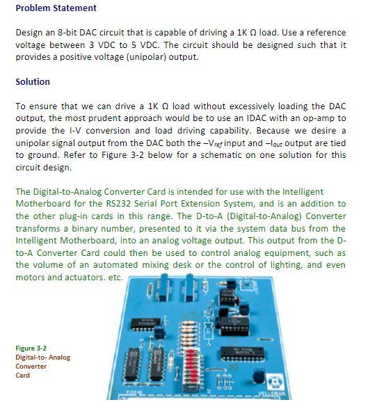 Design An 8 Bit Dac Circuit That Is Capable Of 