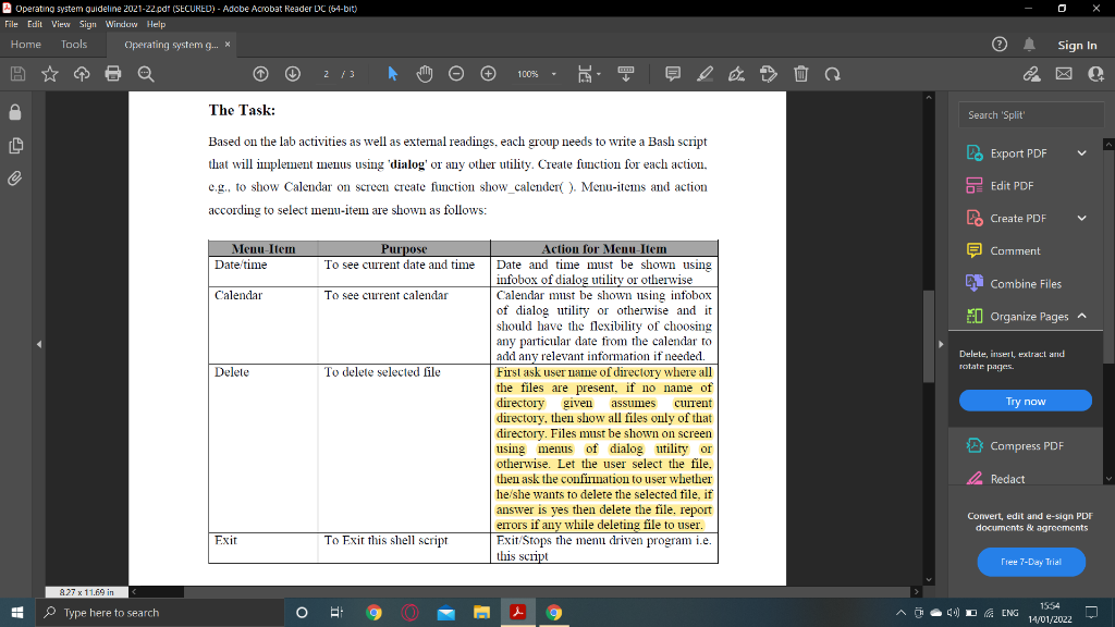 Solved Operating system guideline 2021-22.pdf (SECURED) - | Chegg.com