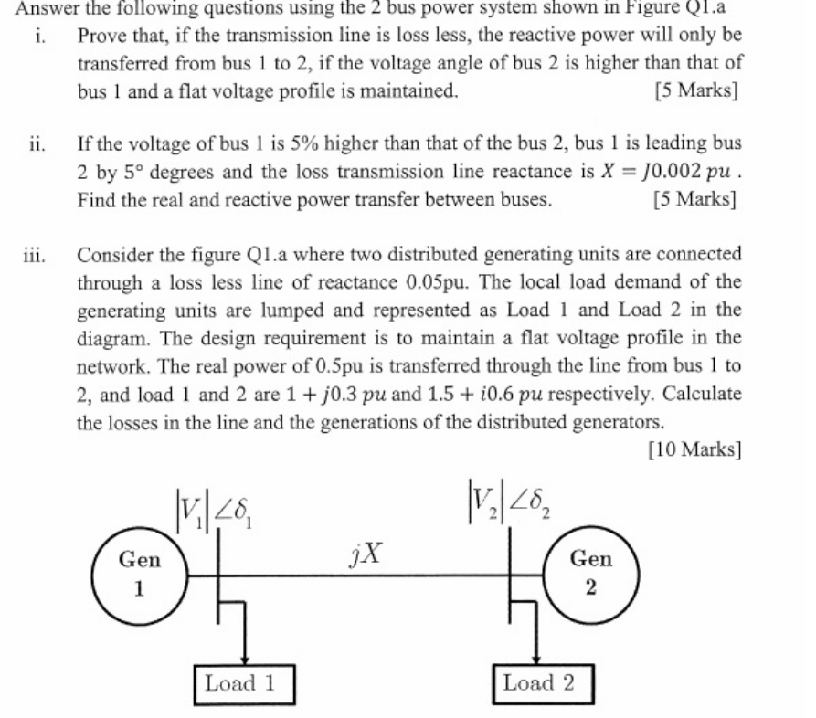 Solved Answer the following questions using the 2 bus power | Chegg.com