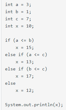 Solved int a = 9; int b = 3; int c = 8; int x = 4; boolean y | Chegg.com