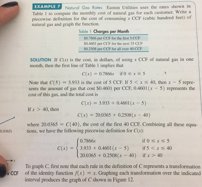 Solved EXAMPLE 7 Natural Gas Rates Easton Utilities uses the | Chegg.com