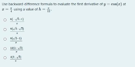 Use backward-difference formula to evaluate the first | Chegg.com