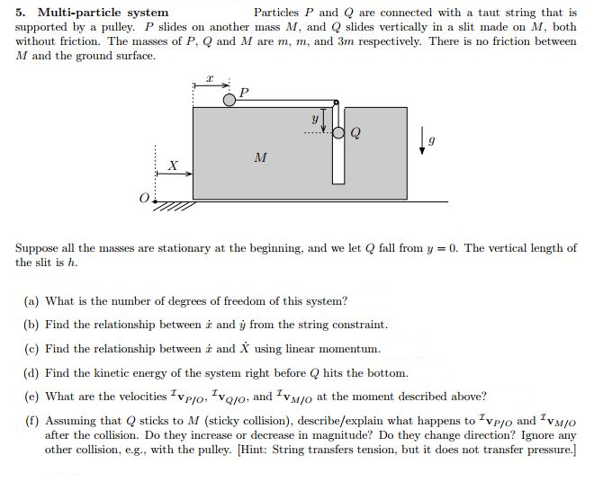 Solved 5. Multi-particle system Particles P and Q are | Chegg.com