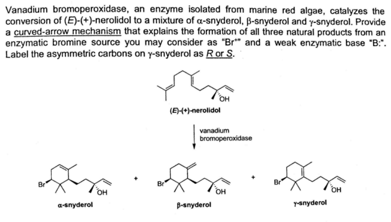 Solved Vanadium bromoperoxidase, an enzyme isolated from | Chegg.com