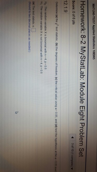 Solved MAT-240-T5257 Applied Statistics 18EW5 Homework: 8-2 | Chegg.com