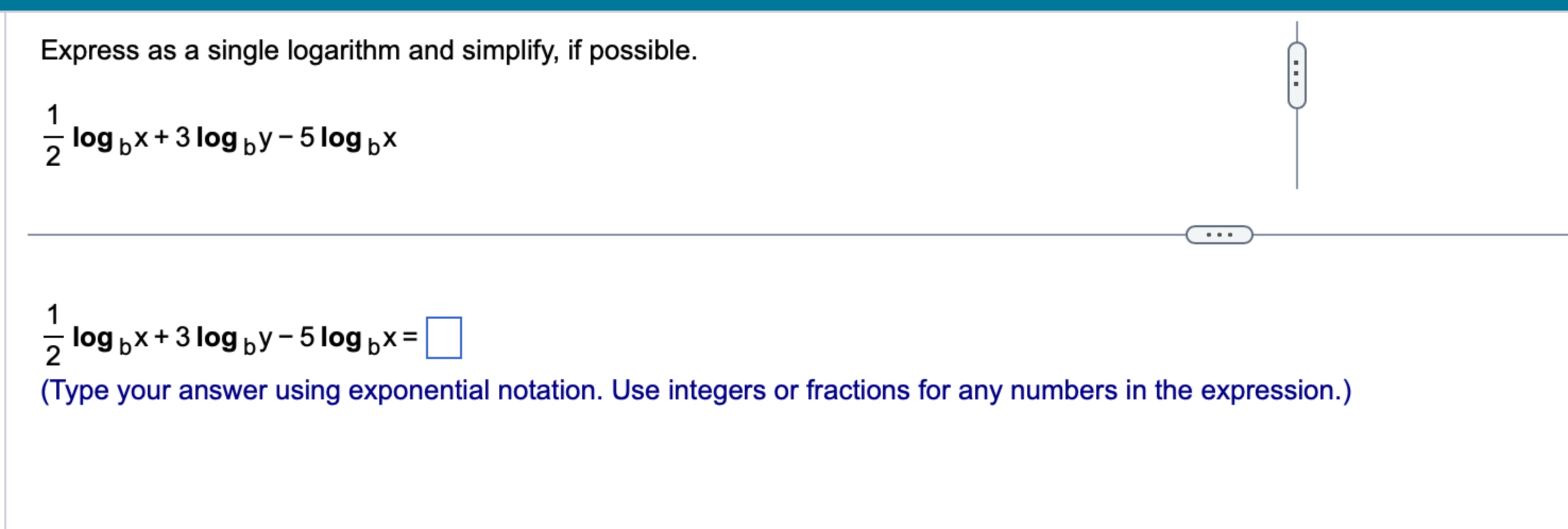 Solved Express as a single logarithm and simplify, if | Chegg.com