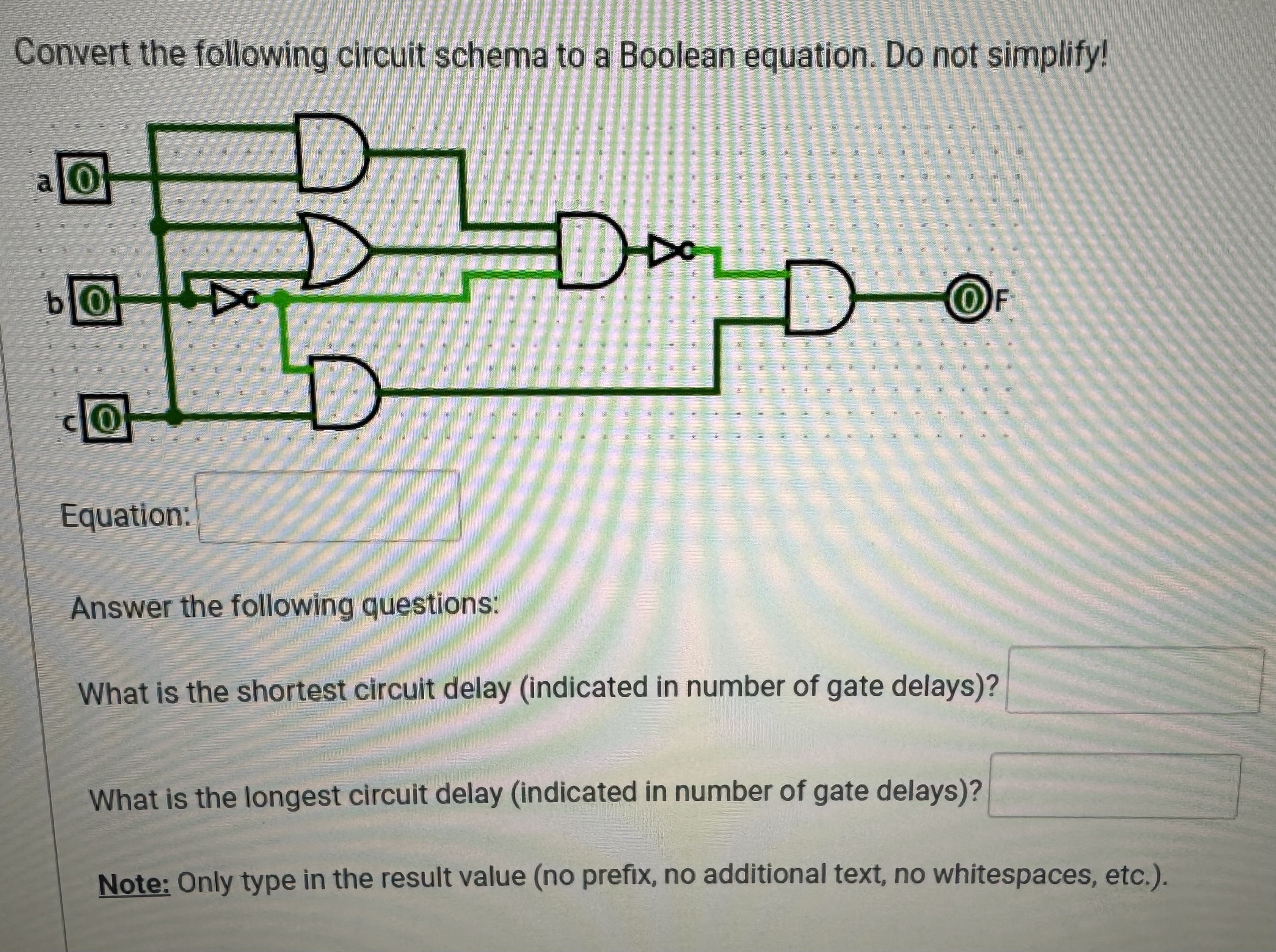 Solved Convert the following circuit schema to a Boolean | Chegg.com