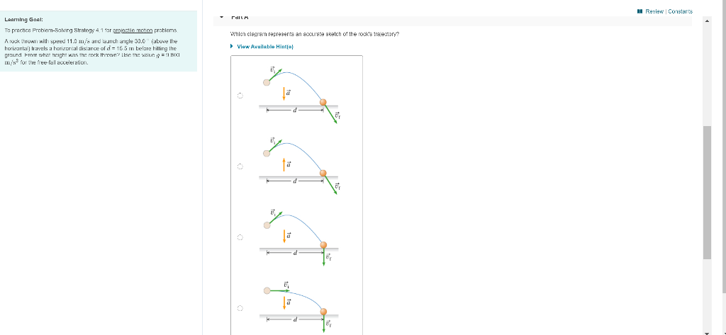 Solved PSS 4.1 Projectile Motion Problems 1 of 12 Learning | Chegg.com