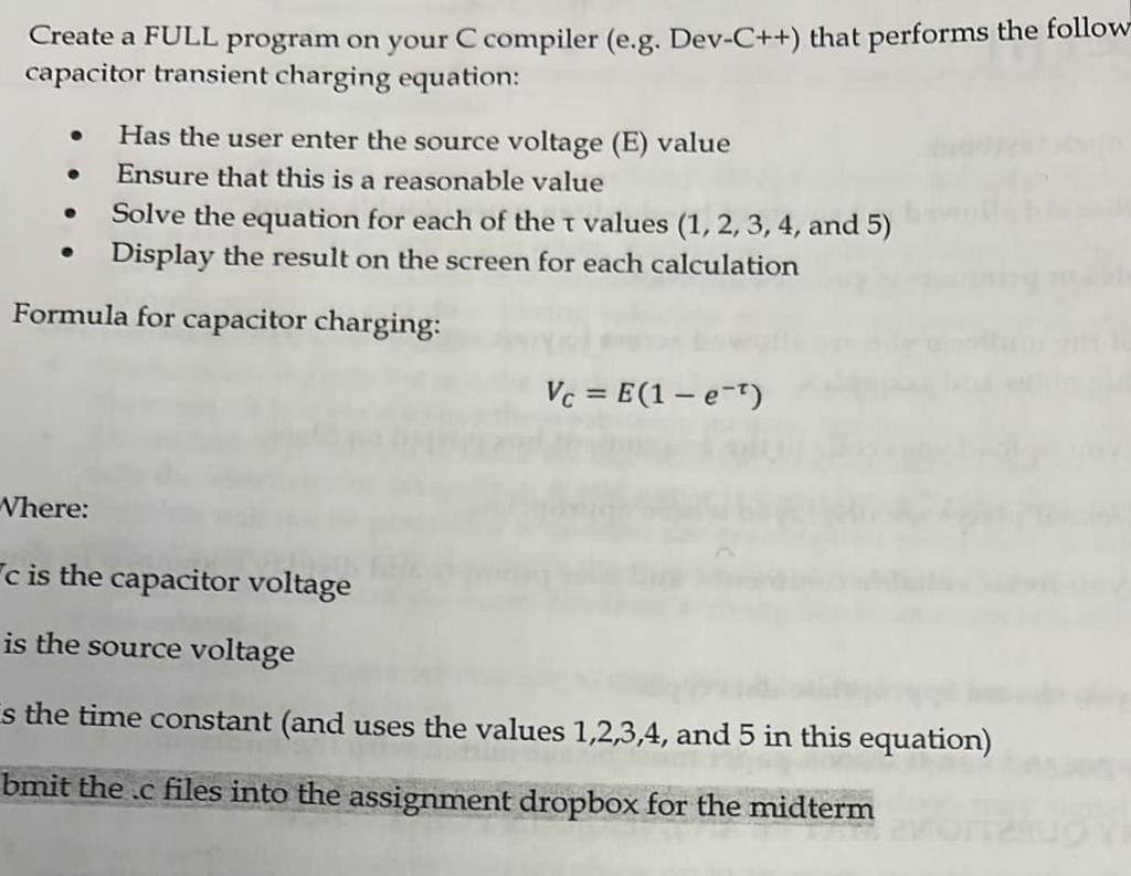Solved Create a FULL program on your C compiler (e.g. Dev- | Chegg.com