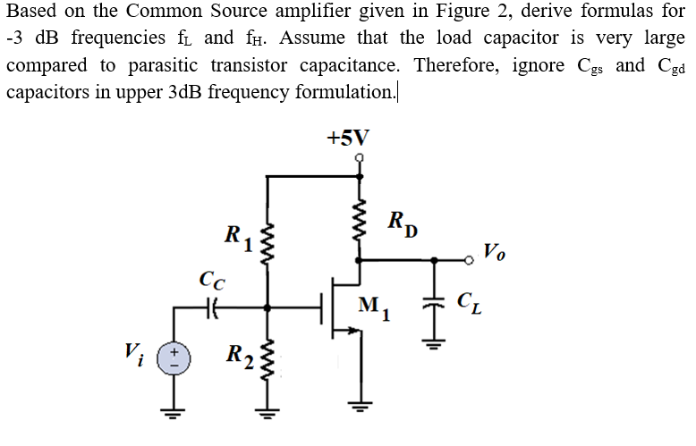 Solved Based on the Common Source amplifier given in Figure | Chegg.com