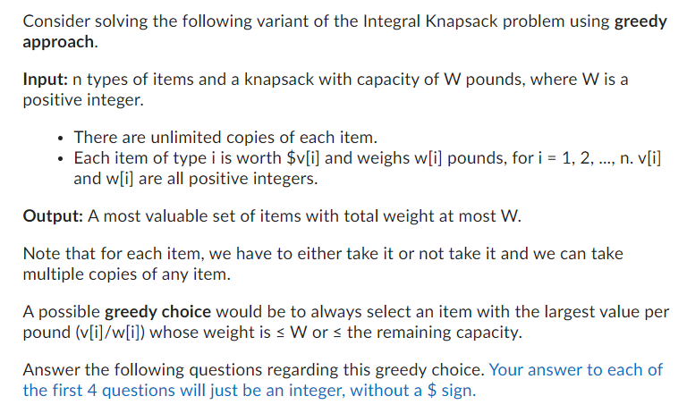 Solved Consider solving the following variant of the | Chegg.com