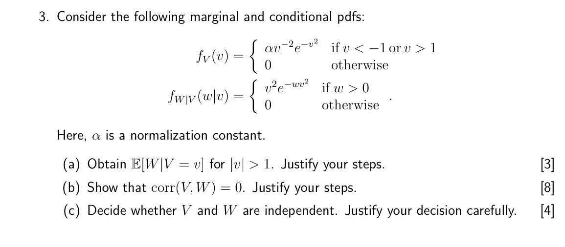 3. Consider the following marginal and conditional | Chegg.com