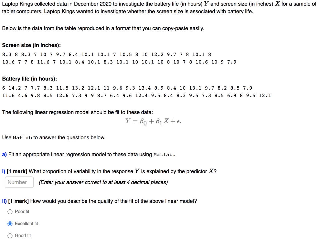 Laptop Kings collected data in December 2020 to | Chegg.com