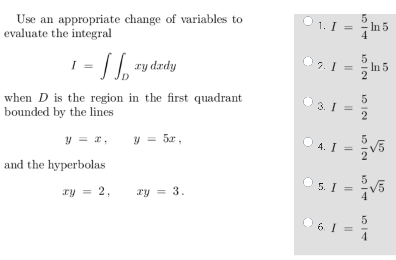 Solved Use an appropriate change of variables to evaluate | Chegg.com