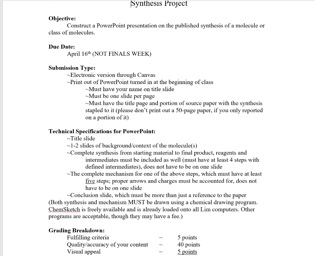 Solved I am working on an organic chemistry project. It is a | Chegg.com