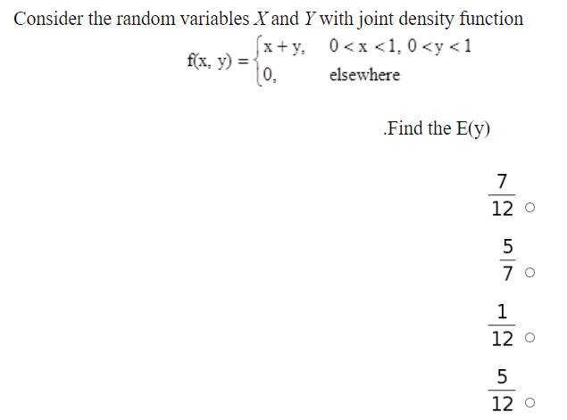 Solved Consider the random variables X and Y with joint | Chegg.com