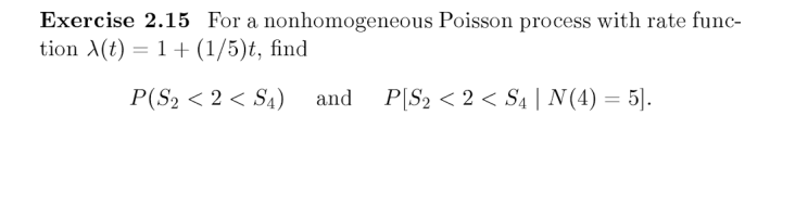 Exercise 2 15 For A Nonhomogeneous Poisson Process