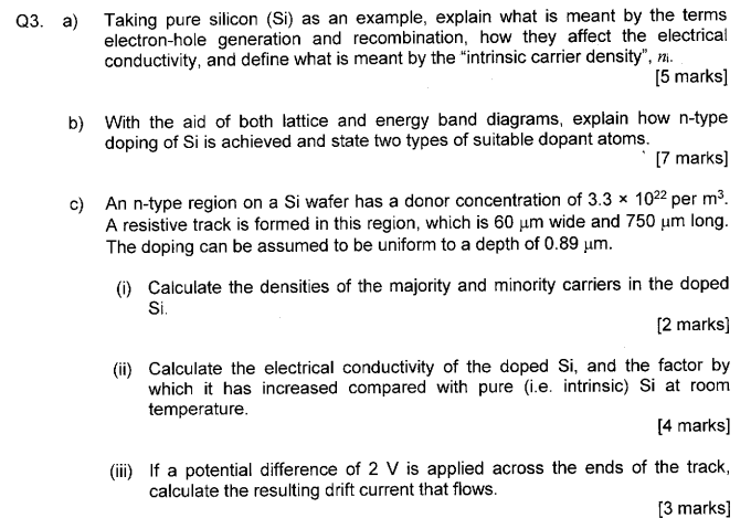Solved Taking pure silicon (Si) as an example, explain what | Chegg.com