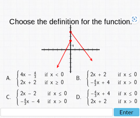 Solved Choose the definition for the function. A. {4x−342x+2 | Chegg.com