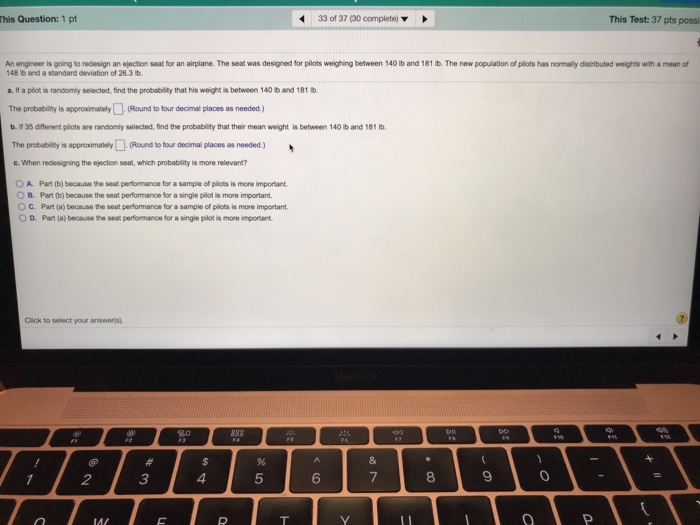 Solved This Question: 1 pt 33 of 37 (30 complete) This Test: | Chegg.com
