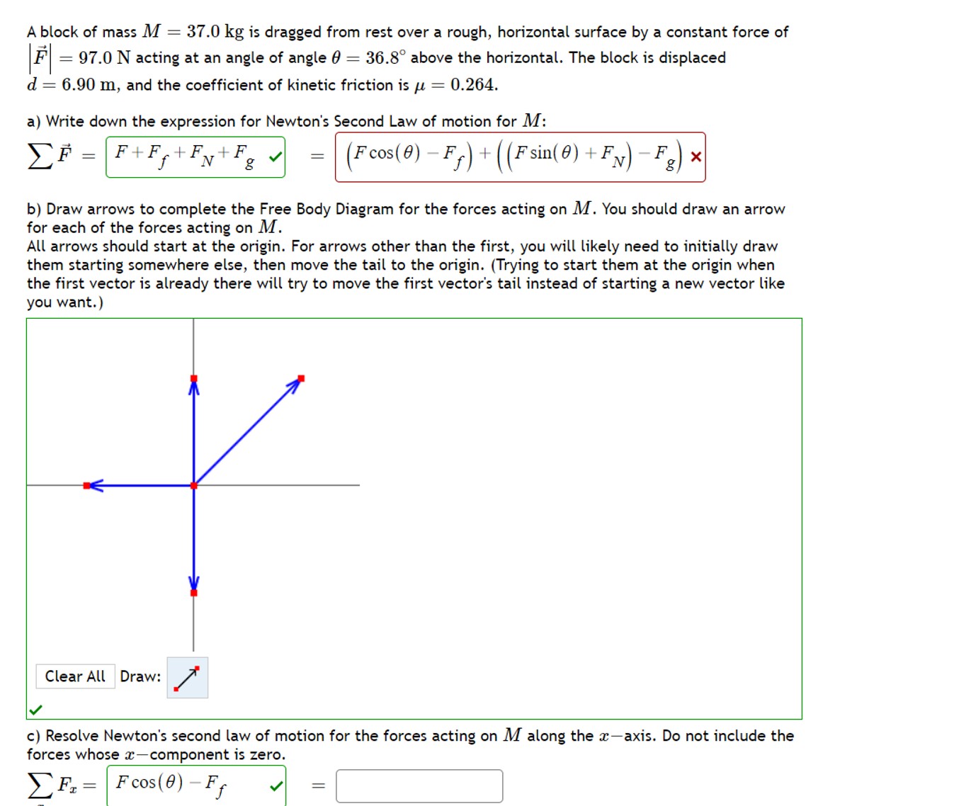 Solved What is the net force along the x axis? | Chegg.com