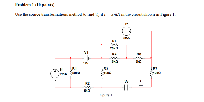 Solved Problem 1 (10 points) Use the source transformations | Chegg.com