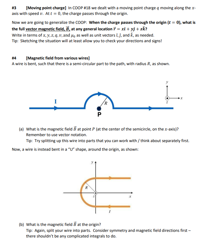 Solved \#3 [Moving point charge] In COOP \#18 we dealt with | Chegg.com