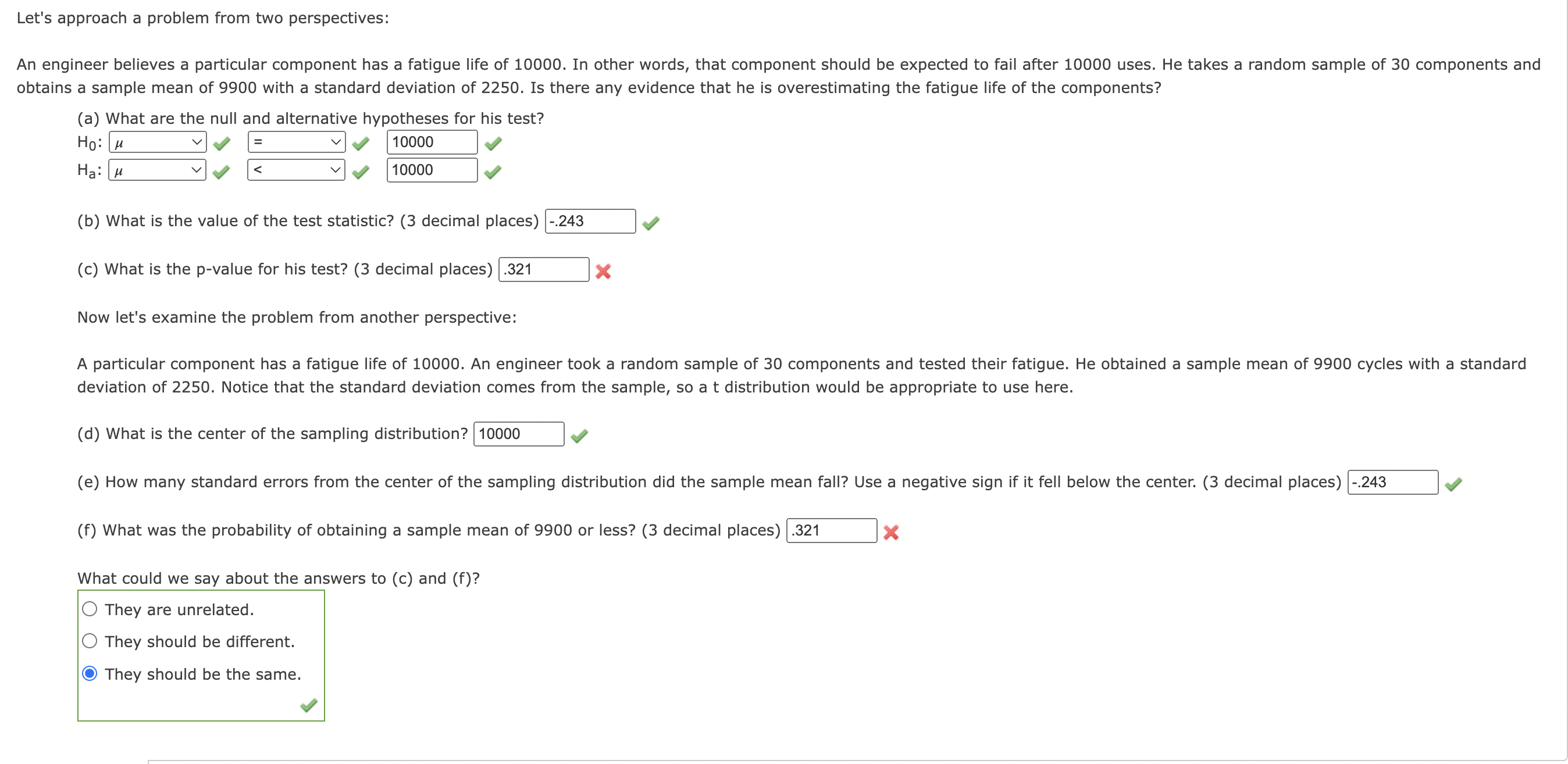 Solved ains a sample mean of 9900 with a standard deviation | Chegg.com
