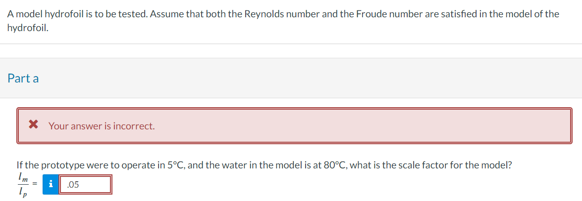 Solved A Model Hydrofoil Is To Be Tested Assume That Both