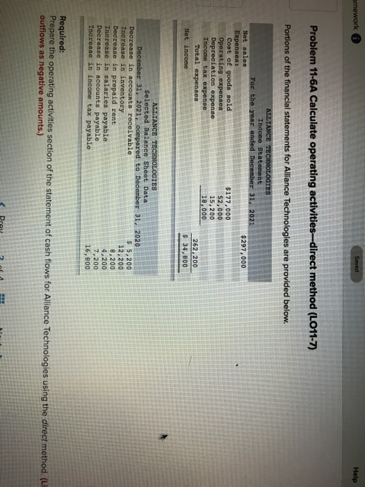 Solved Help Problem 11-6A Calculate operating activities | Chegg.com