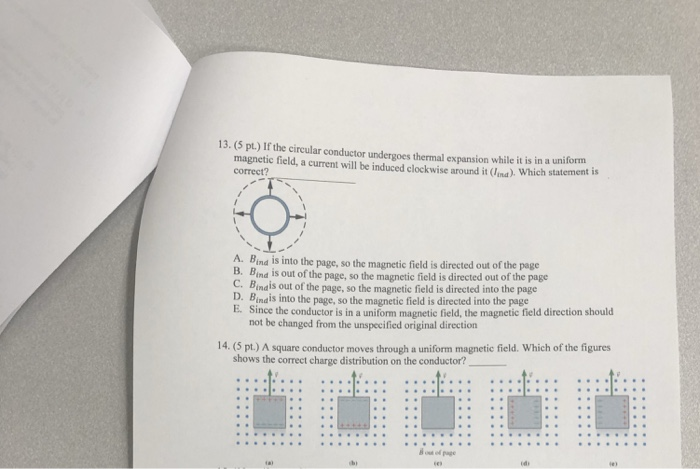 Solved 13. (5 pt.) If the circular conductor undergoes | Chegg.com