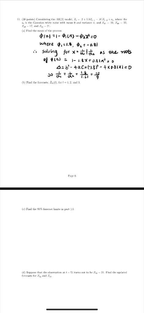 11. (30 points) Consirlrting the AlZ(2) madel, | Chegg.com