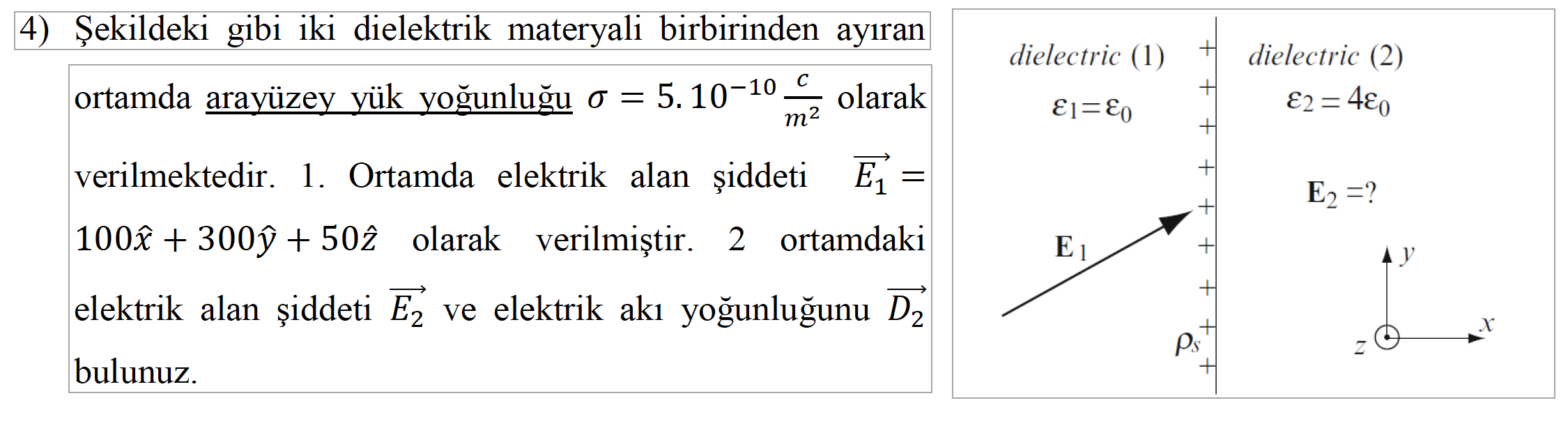 Solved Interface load density 𝜎 = 5. 10−10 𝑐 / 𝑚2 in an | Chegg.com