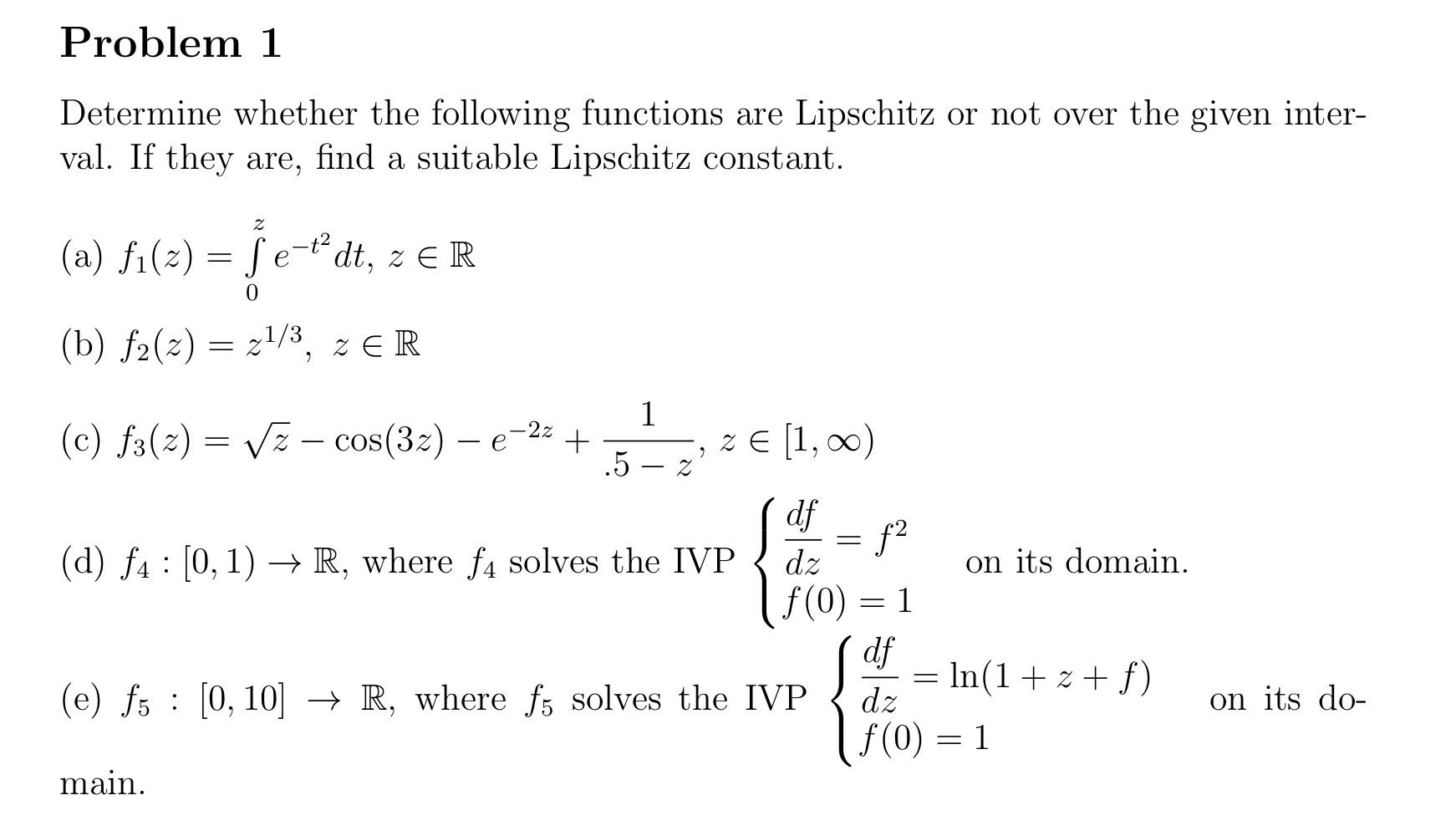 Solved Problem 1 Determine Whether The Following Functions 
