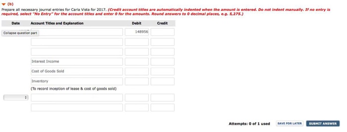Solved Exercise 20-14 (Part Level Submission) Carla Vista | Chegg.com