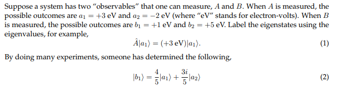 Solved Suppose a system has two "observables" that one can | Chegg.com
