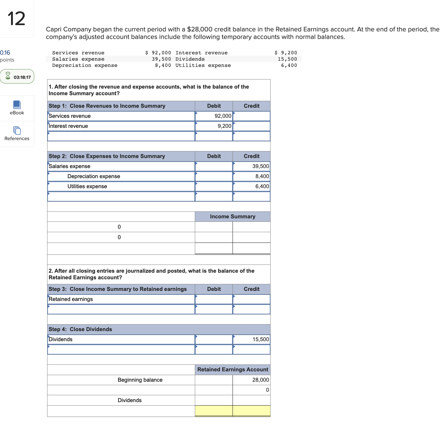 Solved Capri Company began the current period with a $28,000 | Chegg.com