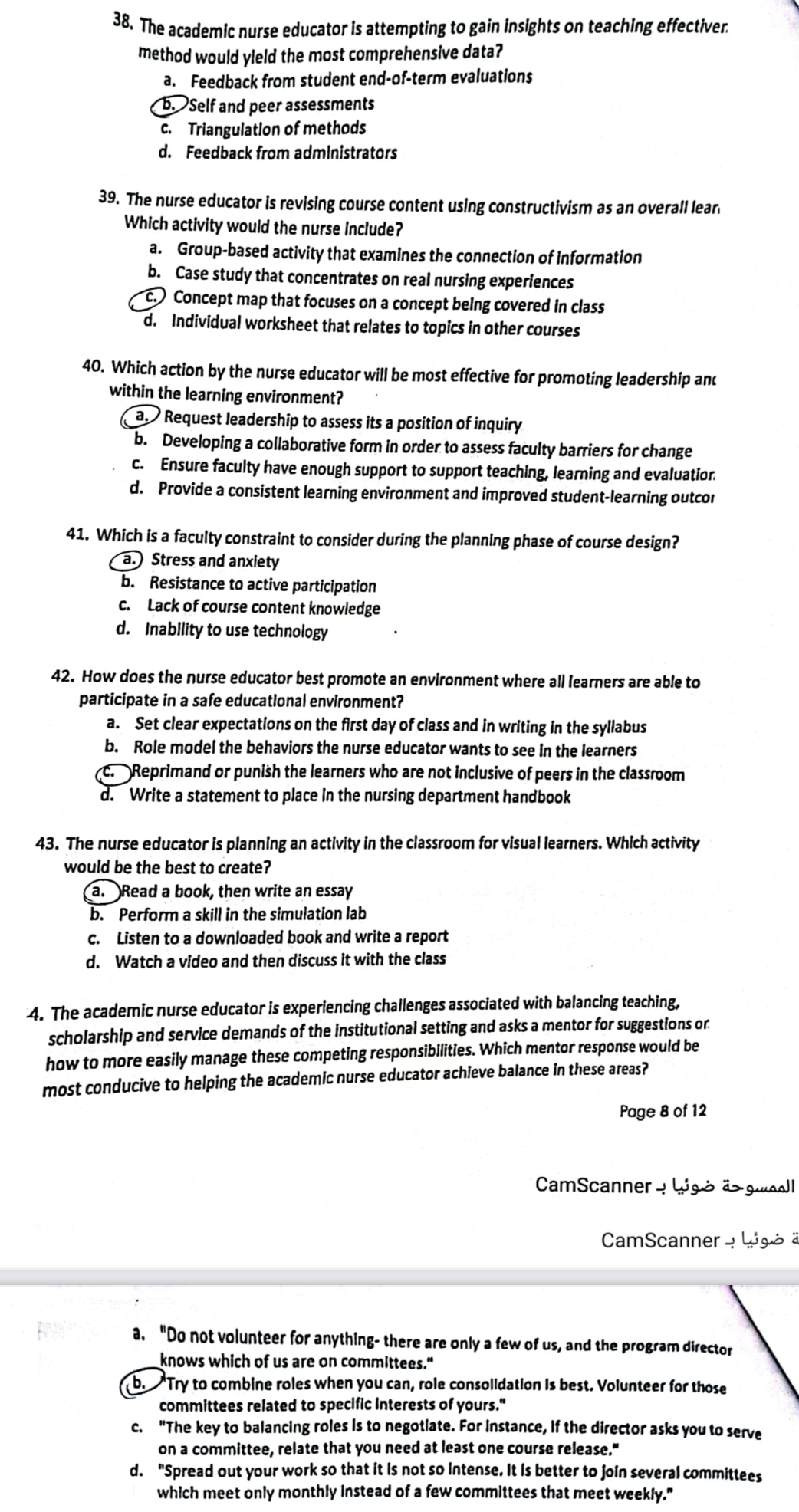 Solved 38. The academic nurse educator is attempting to gain | Chegg.com