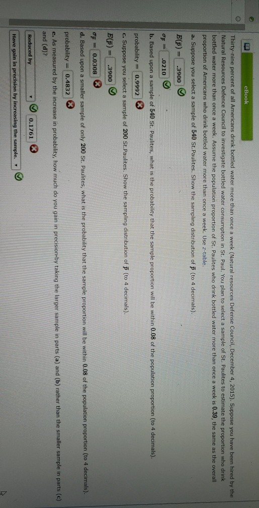 Solved eBook Thirty-nine percent of all Americans drink | Chegg.com